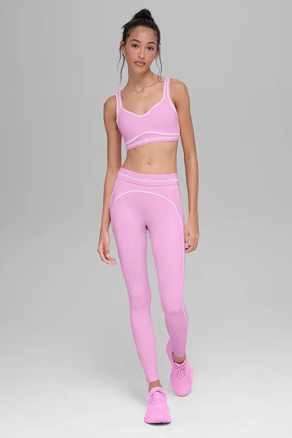 Alo Yoga Airbrush Heart Throb Legging - Candy Heart Pink/White